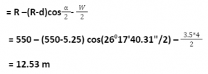 How Do You Calculate Set Back Distance On Horizontal Curve?