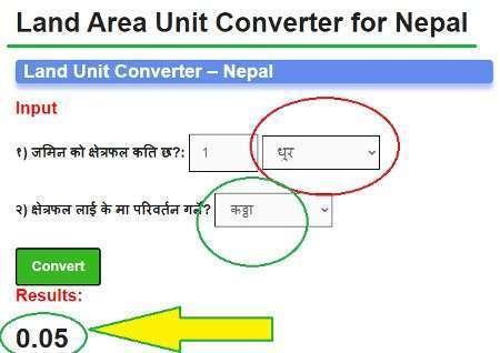 Land Area Unit Converter For Nepal