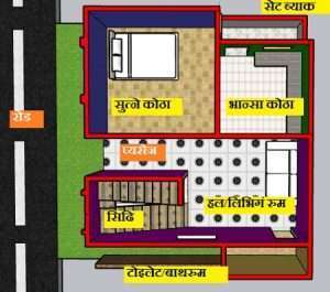 25x26 Plot Home Plan | 25x26 फिट जमिन मा घर प्लान