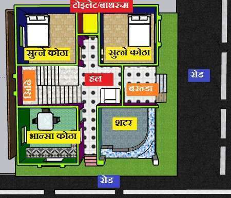 37x37 Plot Home Plan | 37x37 फिट जमिन मा घर प्लान