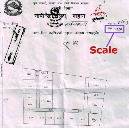 Land Length Measurement From Blue Print / Trace Map